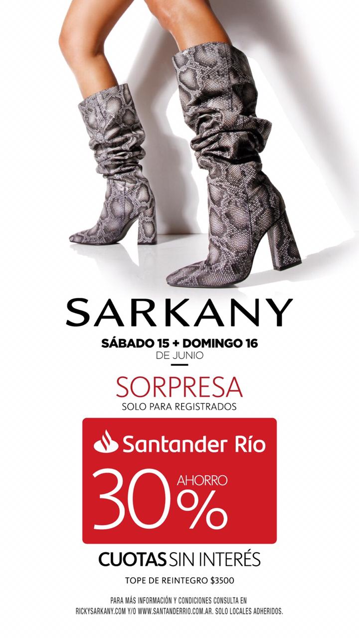 Sarkany 30% off con Santander río | Ribera Shopping